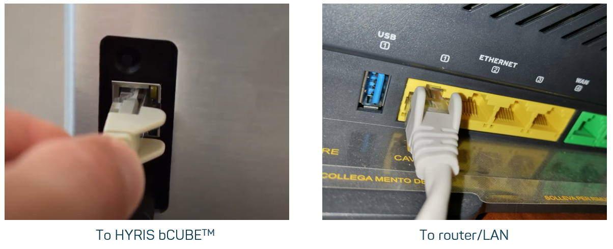 8. HYRIS bCUBE™ connection - Ethernet connection – Hyris Help Center